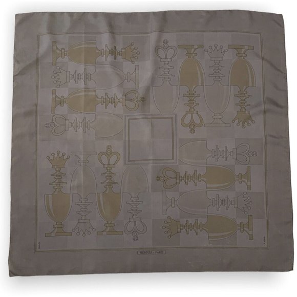 Hermes | Accessories | Hermes Chess Rare Vintage By Peron Gray Silk ...